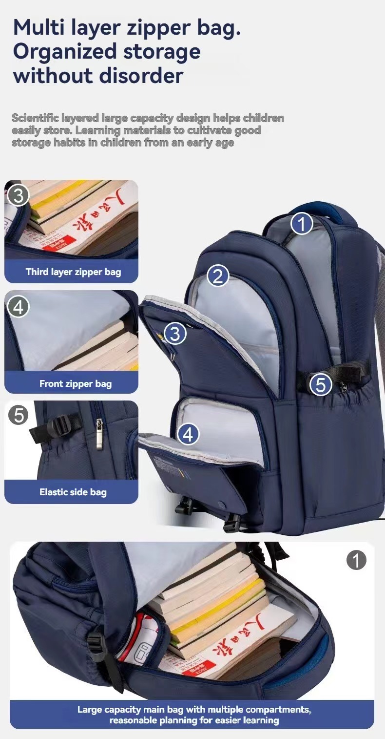 New Light and large capacity Kids School Bag for grades 1-6 Spine ...