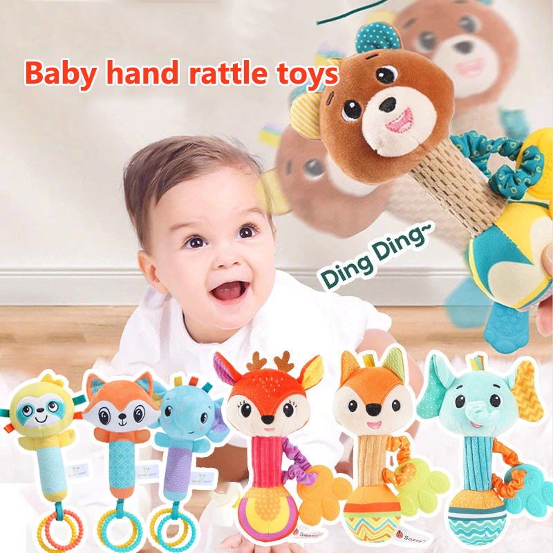 Baby Soft Rattle Toys BB Sounder bell Plush Animal Rattle Bell toys ...