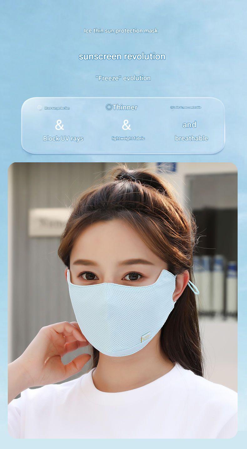 Ice Silk UV Protection Face Mask Summer Breathable Adjustable Dustproof ...