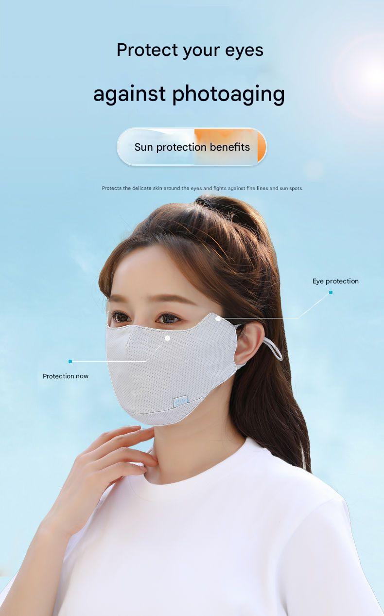 Ice Silk UV Protection Face Mask Summer Breathable Adjustable Dustproof ...