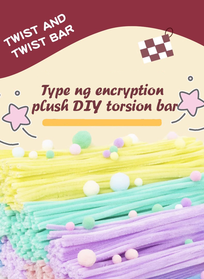 100PCS 8mm Fuzzy Wire Colored Chenille Wires Fluffy Sticks Stems Twist ...