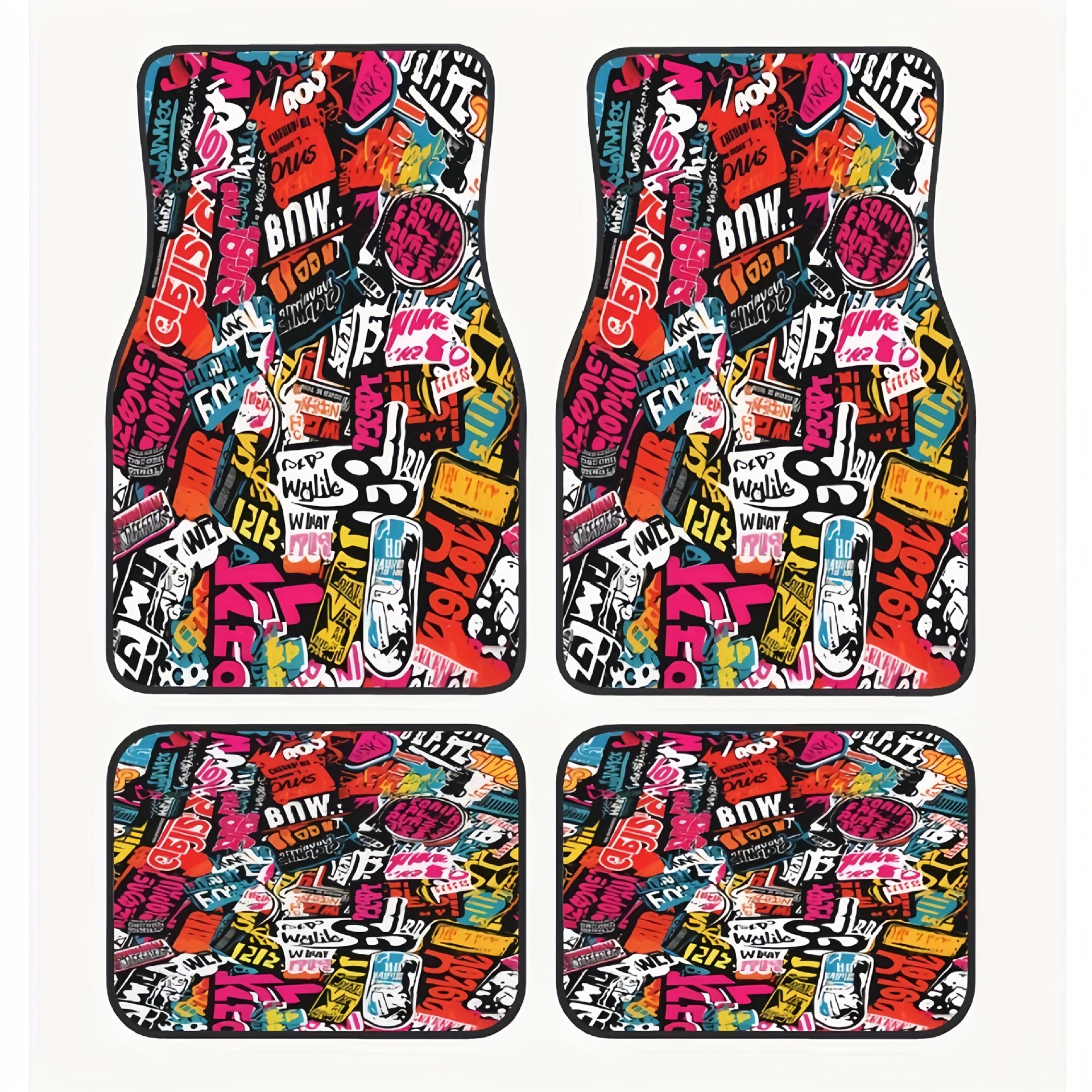 4Pcs Premium Luxury Polyester Plush Car Mat Easy to Clean Suitable for ...