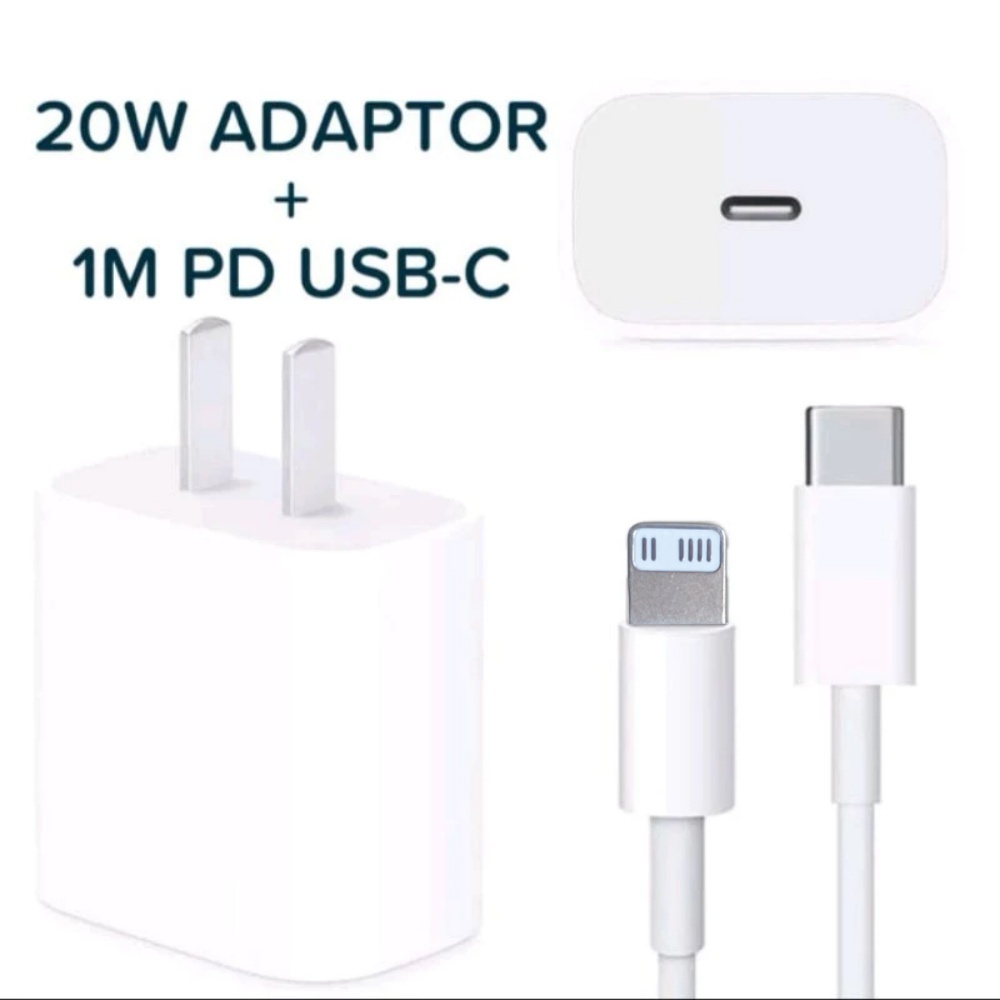 PD 20W USB-C Fast Power Adapter With 1Meter USB Cable Cord For iPhone 7-14 | Shopee Philippines