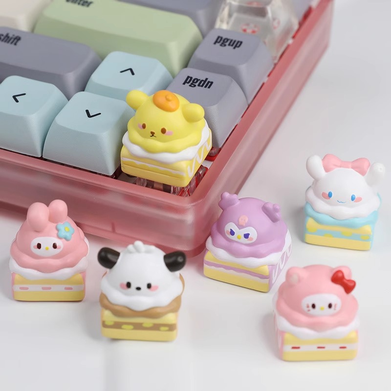 Sanrio Cake Keycap Cute Jade Guigou Kulomi Melody Mechanical Keyboard ...
