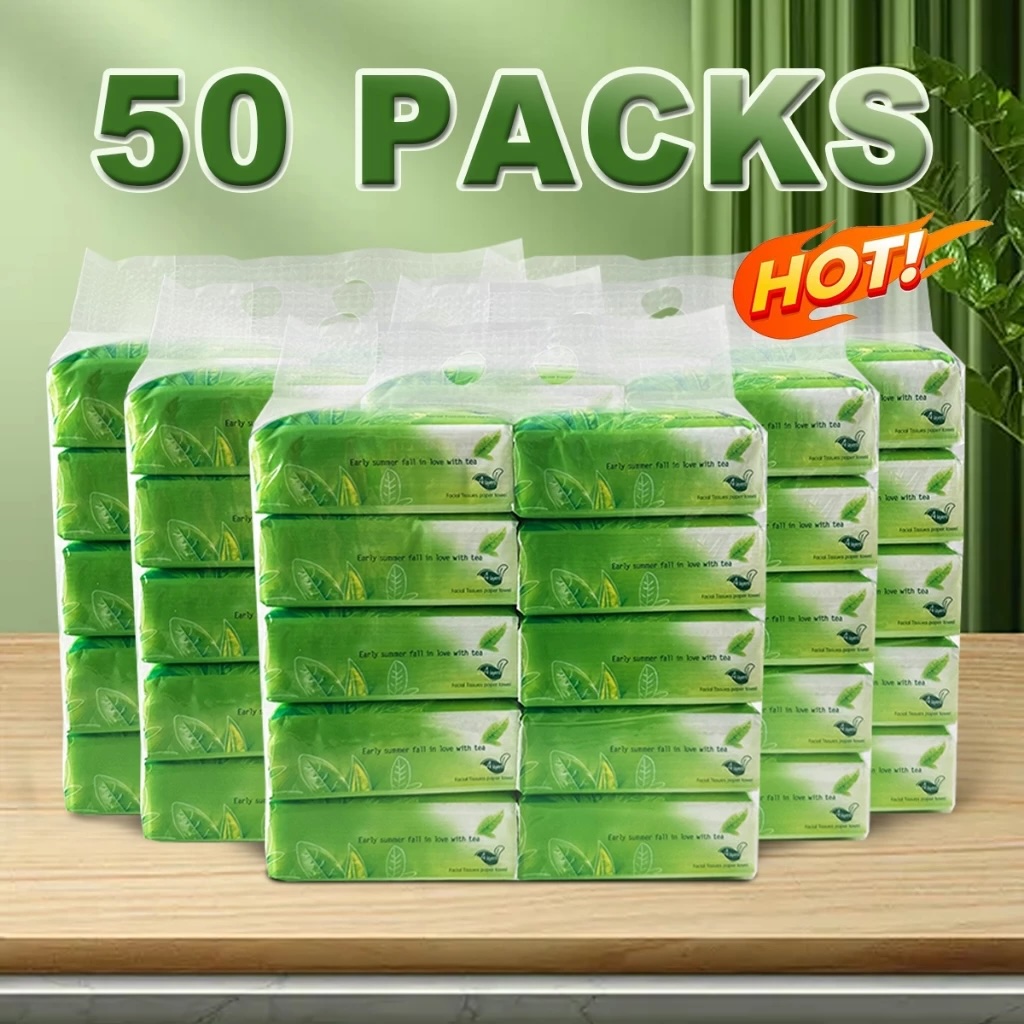50 packs Paper towel tissue face towel 4-layer toilet paper | Shopee ...