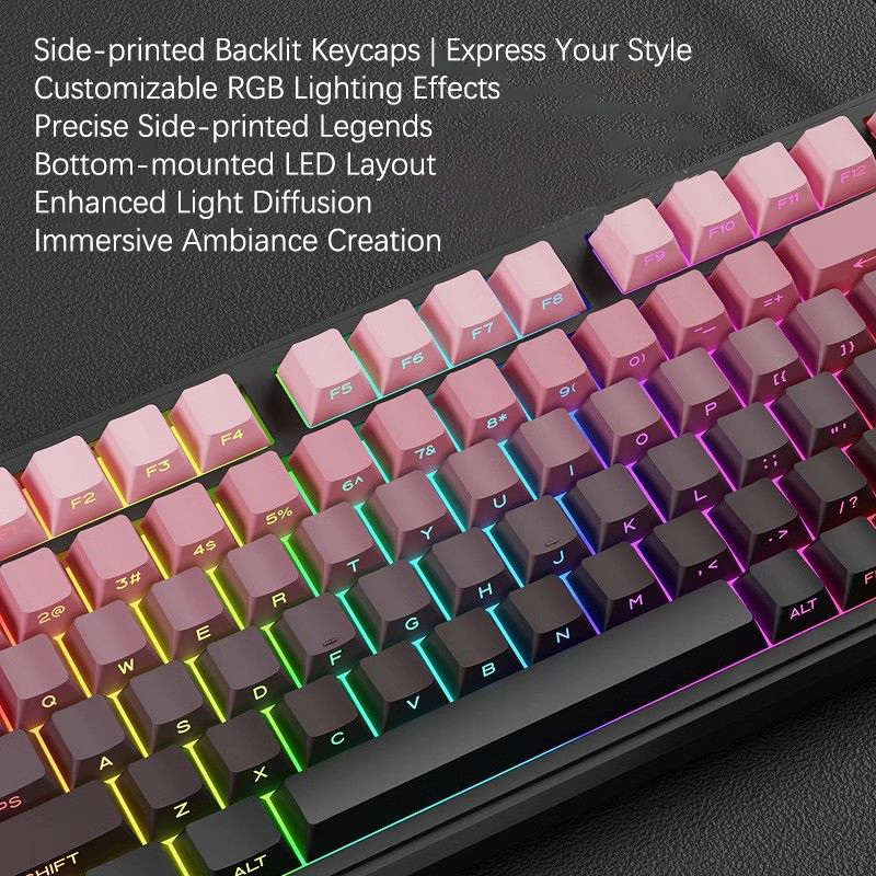 INPHIC x Zeus V102 RGB Mechanical Feel Keyboard 16M RGB Colors Silent ...