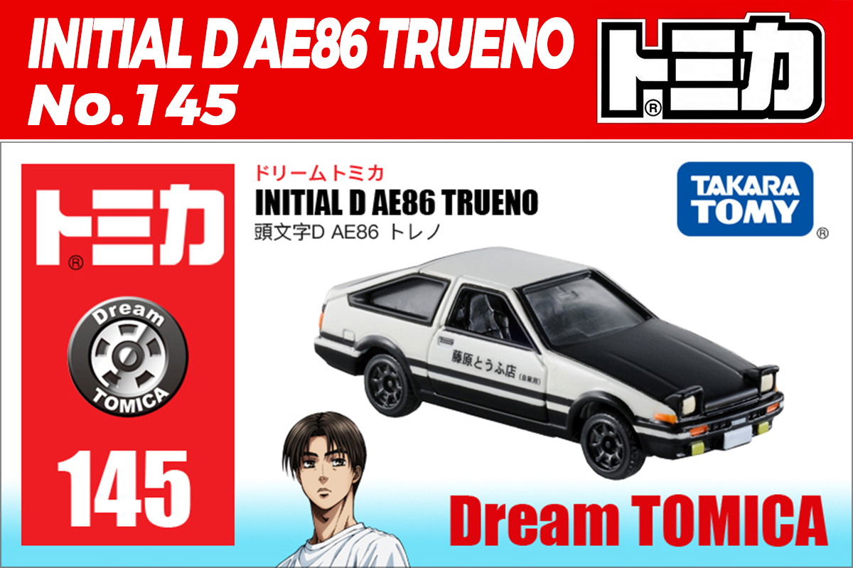 Takara Tomy Dream Tomica No. 145 Initial D AE86 Trueno Toyota Vehicle Diecast Car Toys Gift ...