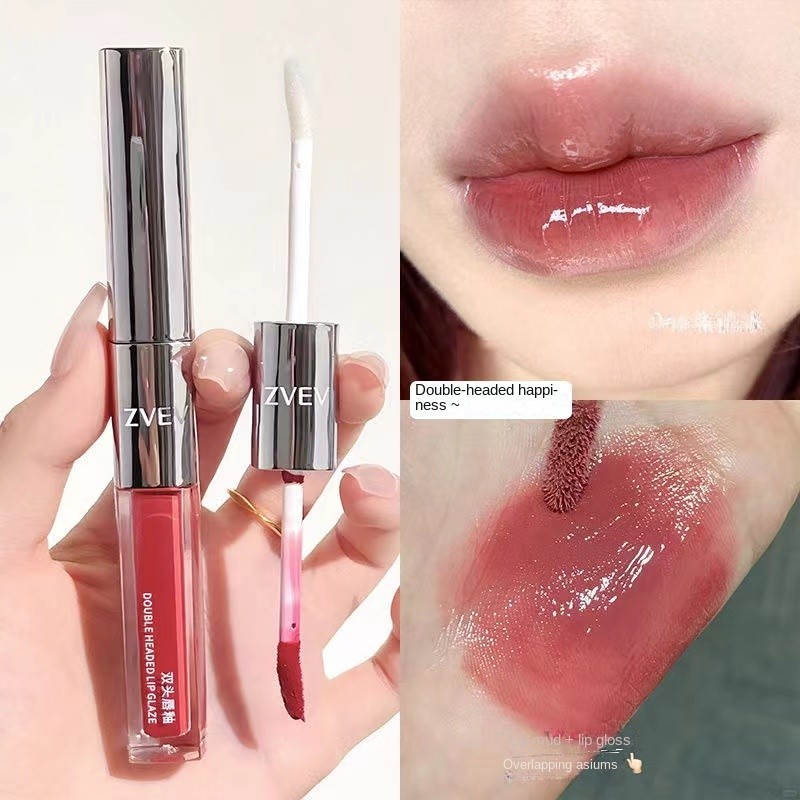 ZVEV Dual Lip Gloss Matte Glossy Long Lasting Makeup | Shopee Philippines