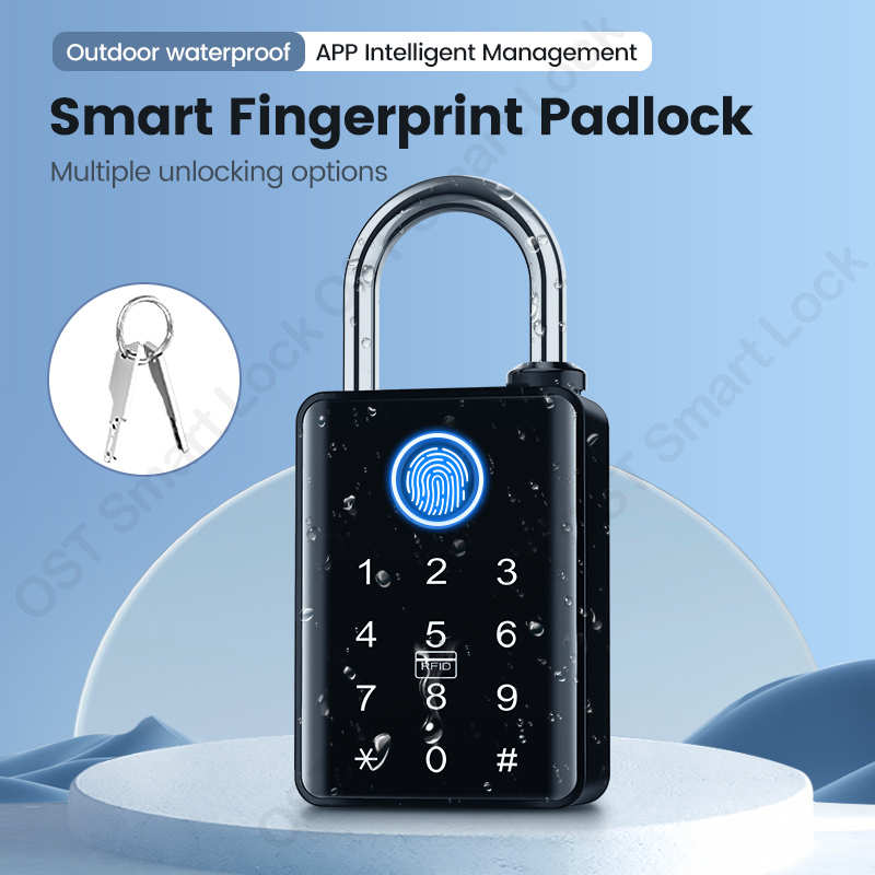 TUYA Waterproof Smart Padlock Heavy Duty Digital Fingerprint Gate Lock ...