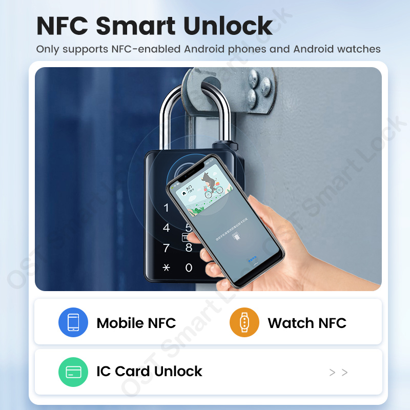 TUYA Waterproof Smart Padlock Heavy Duty Digital Fingerprint Gate Lock ...
