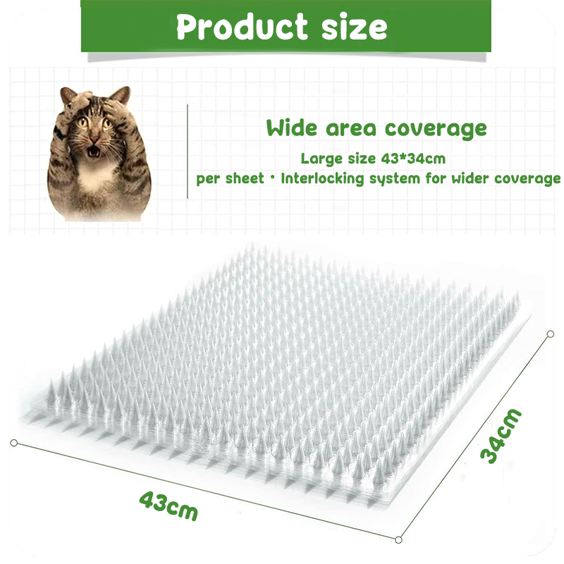 Cat Spike Pad Animal Repellent Mat Clear PVC plastic 43*34cm | Shopee Philippines