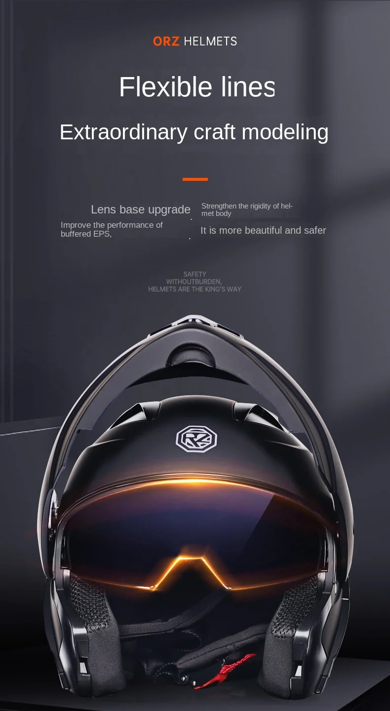 New ORZ-103 motorcycle facelift helmet with dual mirror film head ...