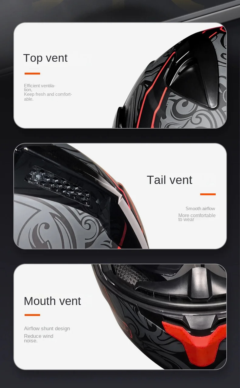 New ORZ-103 motorcycle facelift helmet with dual mirror film head ...