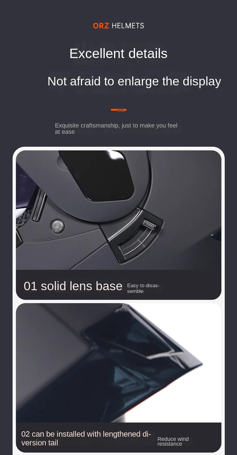 New ORZ-103 motorcycle facelift helmet with dual mirror film head ...