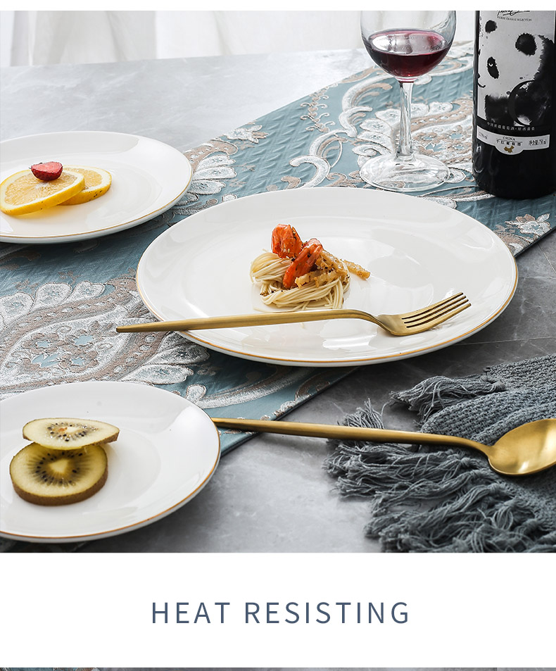 Gold Thread White Ceramic 6 "/8" /10 "Dinner Plate High Quality Tableware Ceramic Tableware ...