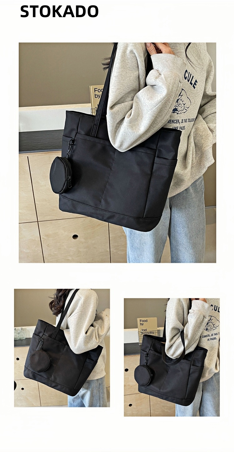 STOKADO Minimalist Waterproof Tote Bag Large Nylon Shoulder Bag for ...