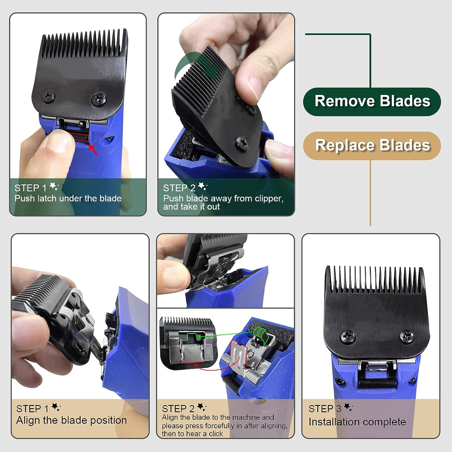 10# Black Blade Dog Grooming,Detachable Pet Clipper Blade, Made of ...