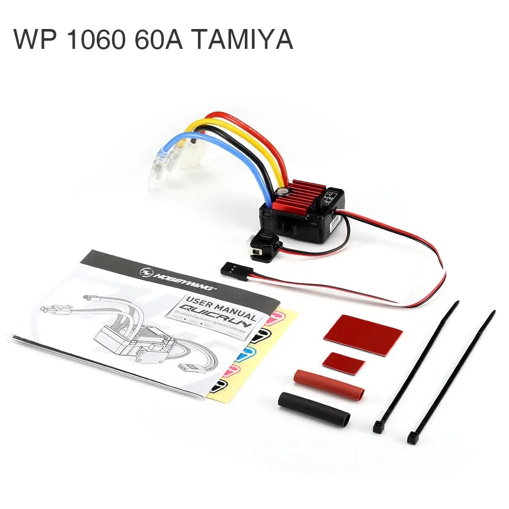 HOBBYWING QuicRun WP1060 60A Waterproof Brushed ESC Tamiya Electronic ...