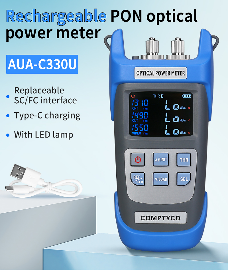 COMPTYCO AUA-C330U Handheld PON Optical Power Meter PON Network ...