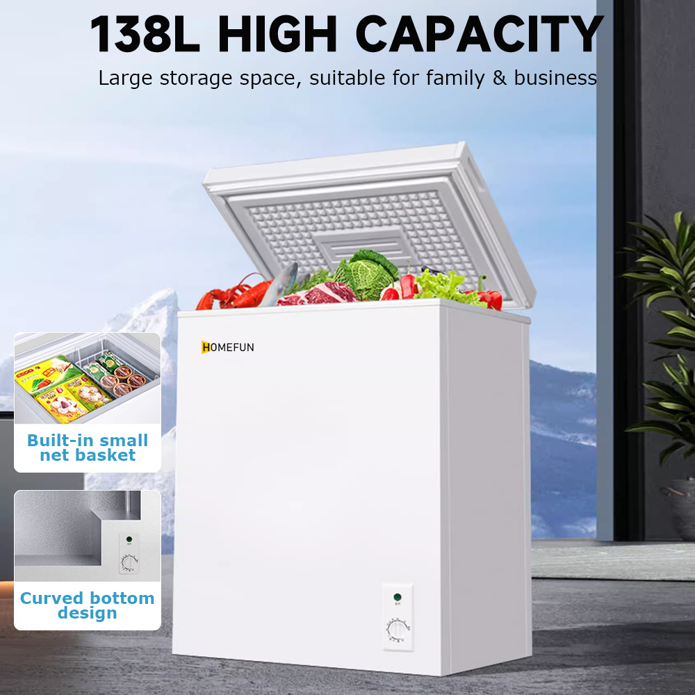 HOMEFUN Freezer Inverter Chest Freezer Refrigerator Mini Freezer ...