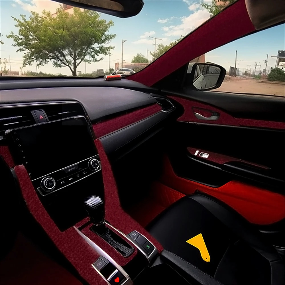 Creative car interior decal, suede texture, elastic fabric, self ...