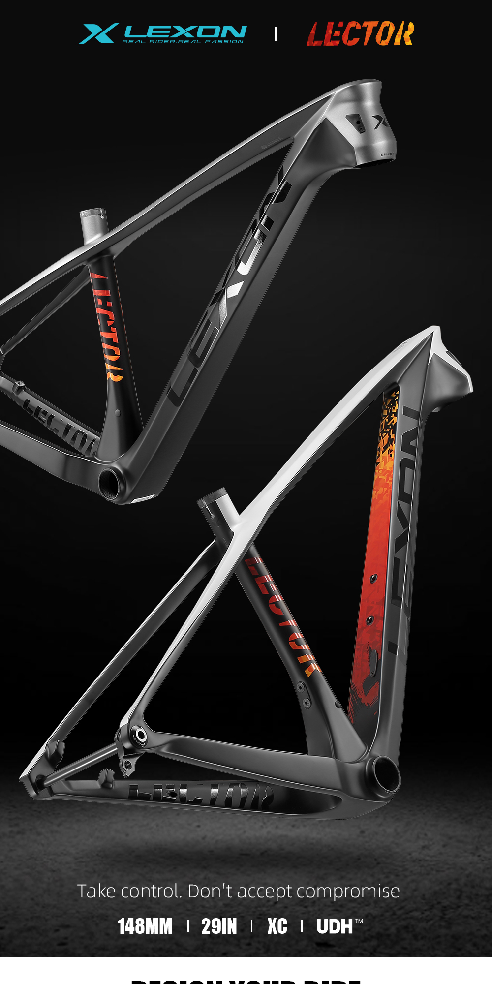 2025 lexon LECTOR Carbon MTB Frame 29er UDH Plus Mountain Bike Carbon Frame 148*12mm BOOST ...
