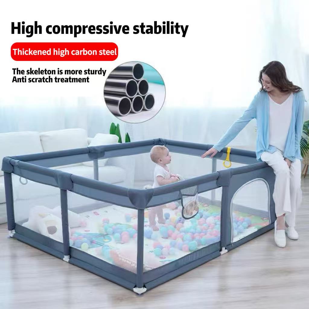 Indoor Baby Playpen with Foam Padding, Breathable Mesh, Sturdy Steel ...