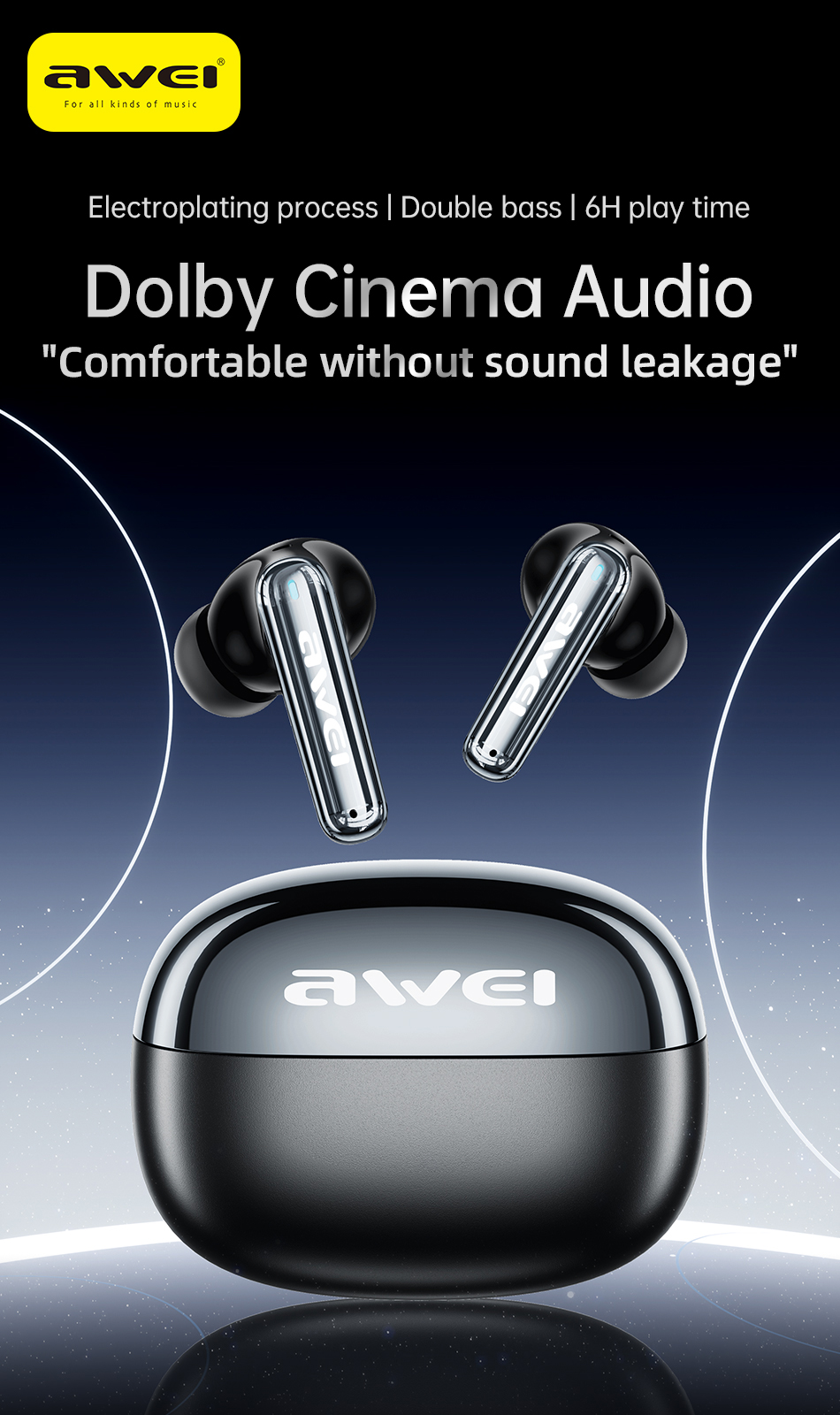 Awei T92 ANC/ENC Pro Bluetooth 5.4 Earbuds Noise Cancelling 13mm Bass ...