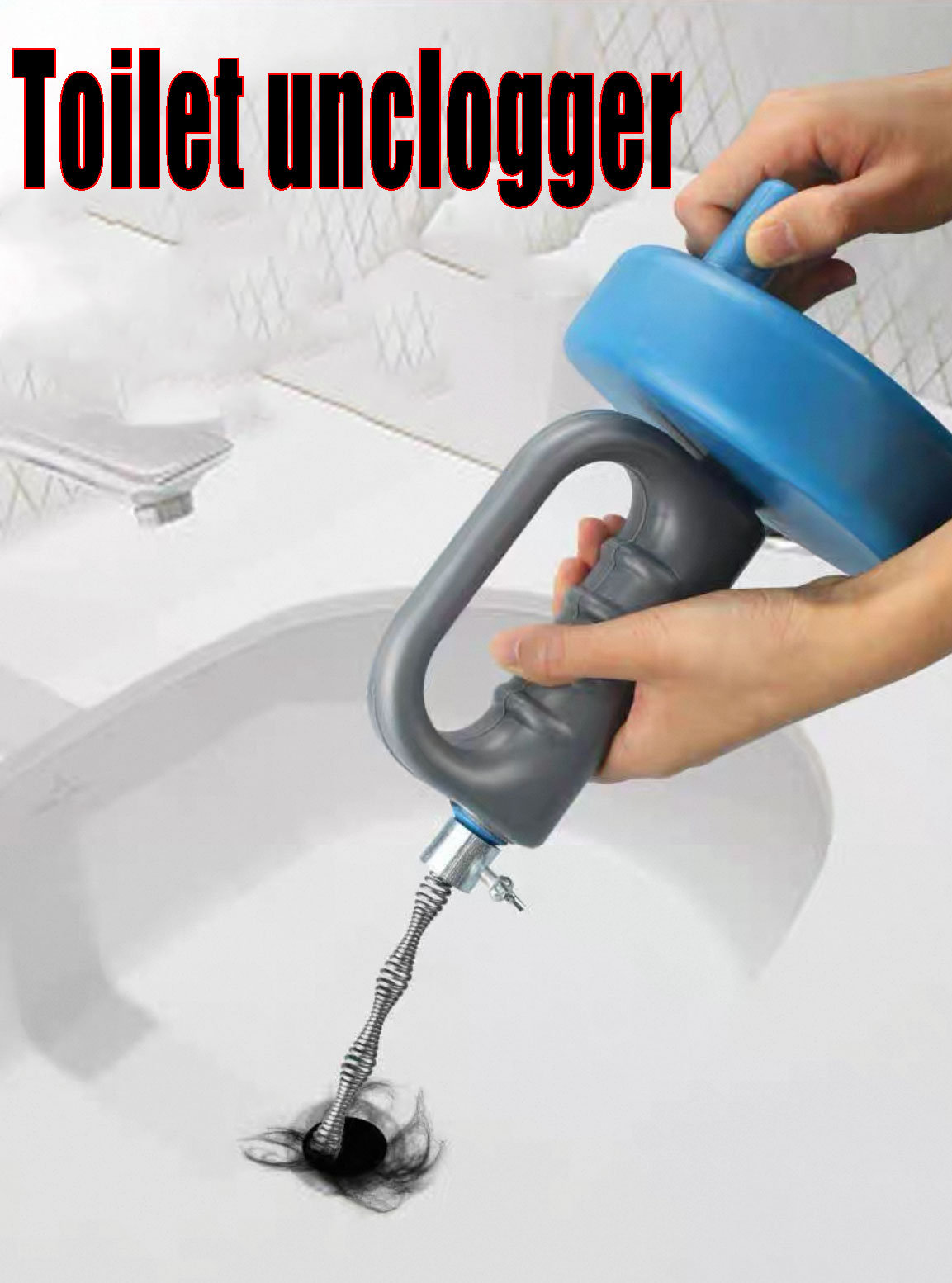 Drain Unblocker Tool Clog Flexible Auger Snake Rod SinkTub Sewer ...