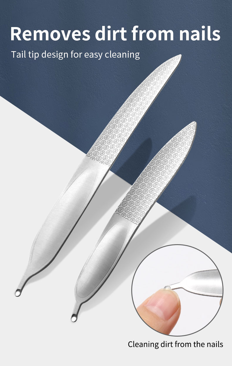Stainless Steel Nail Files Double Sided Metal Nail Files Anti-slip Nail ...