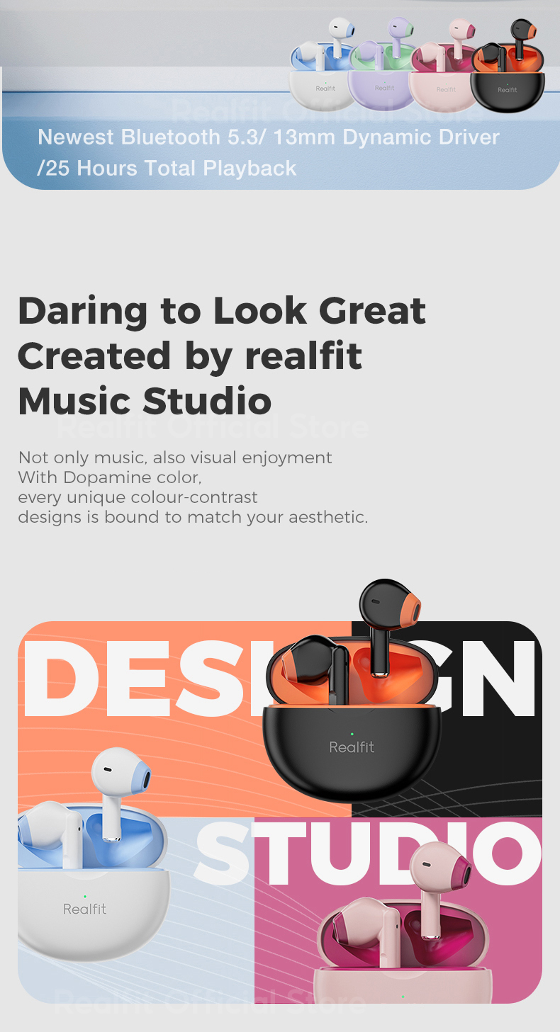 New Realfit F2 TWS Bluetooth Earbuds - High-Quality, Low Latency ...