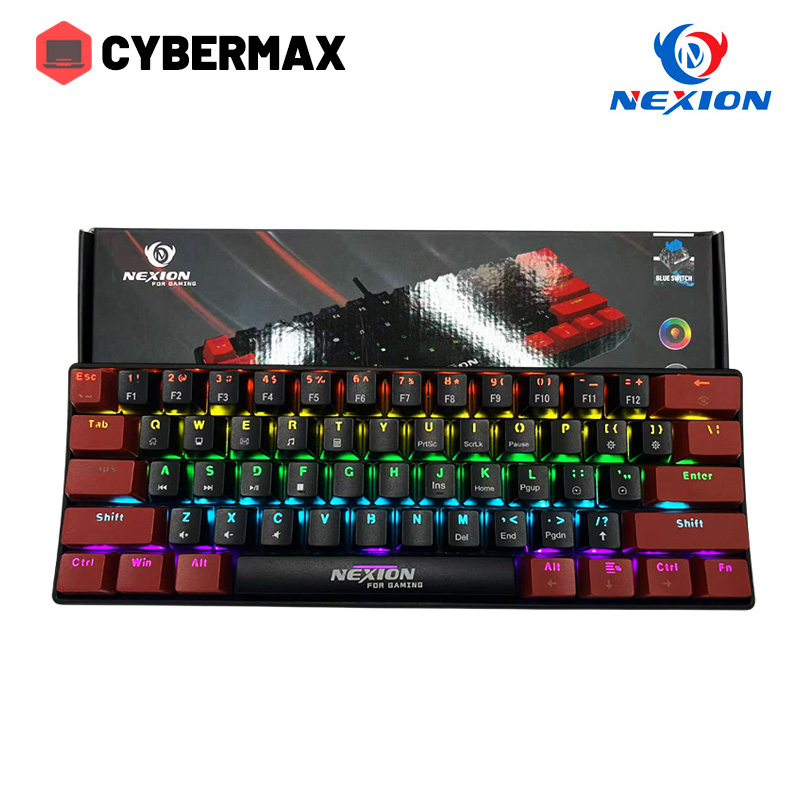 Nexion Wired Mechanical Keyboard Hot-swap LED Backlit Type-C Mode 61 ...