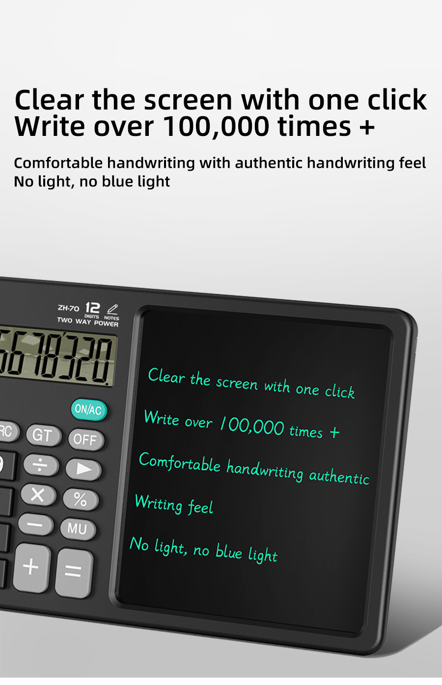 Calculator Writing Tablet with Stylus Folding 12 Digits Desktop ...