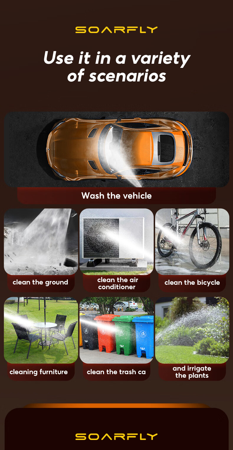 SOARFLY 4800W Water Jet High Pressure Car Cleaner Portable Water Jet ...