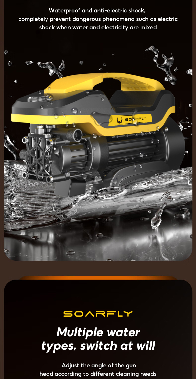 SOARFLY 4800W Water Jet High Pressure Car Cleaner Portable Water Jet ...