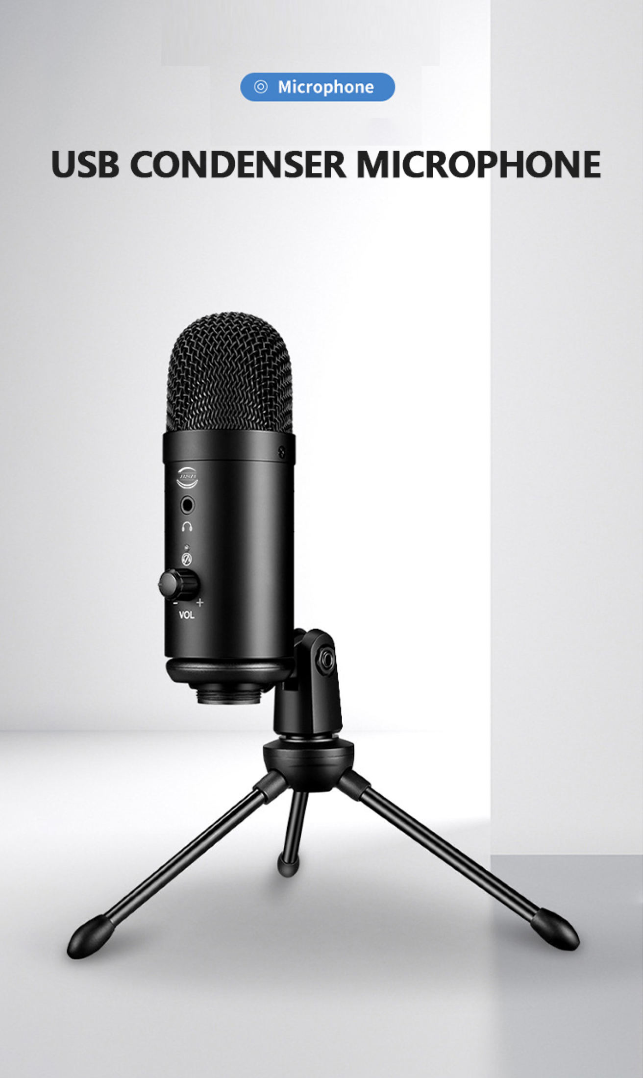 DQQI USB Condenser Microphone for PC Recording Vlogging Videoke Studio ...