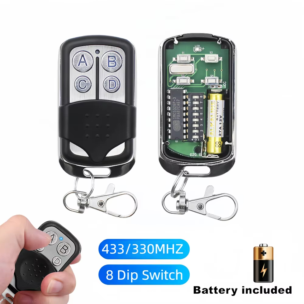 New Universal 433MHZ Remote Control 4-Button Garage Door Opener Remote ...