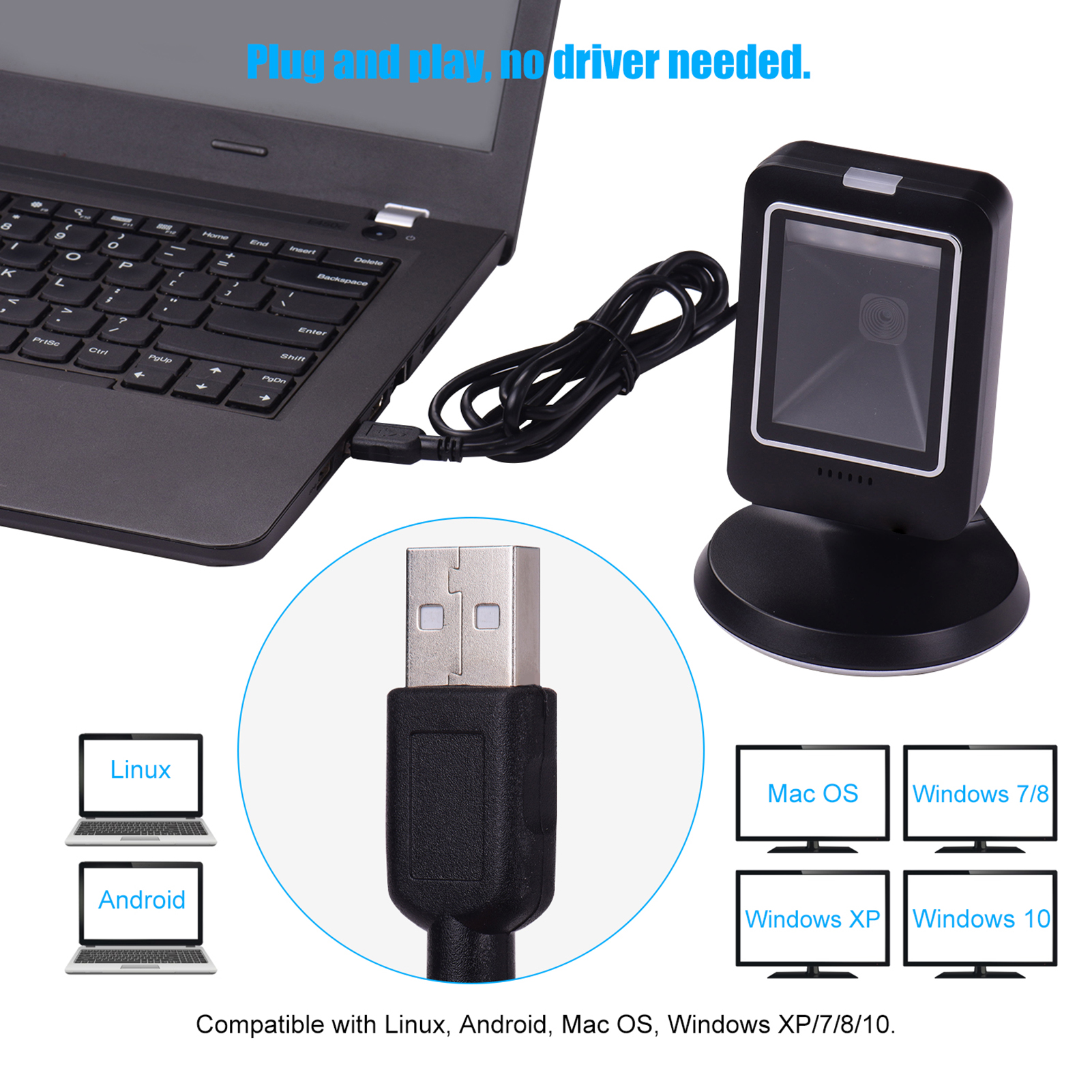 [Fast delivery]MP6300Y 1D/2D/QR Omnidirectional Barcode Scanner USB ...