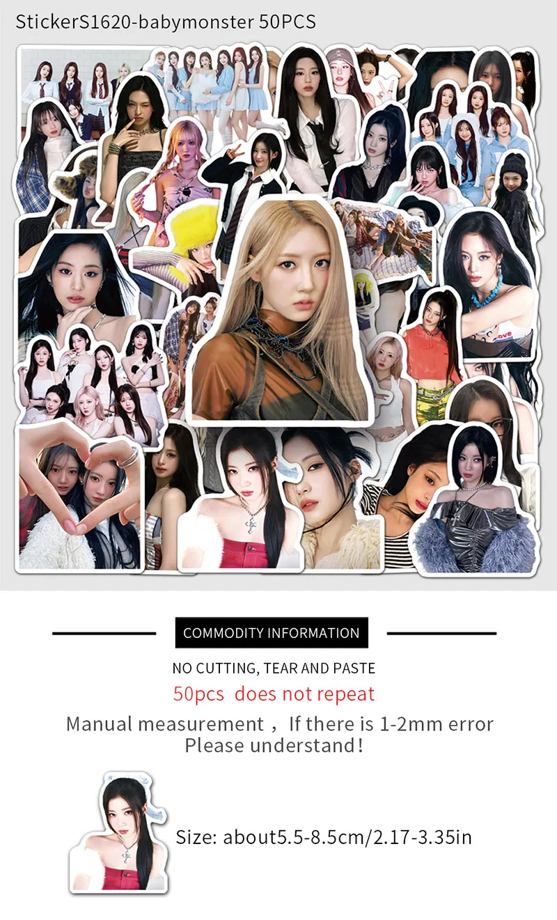 50PCS Korean Kpop Girl Band Babymonster Sticker DIY Luggage Laptop ...