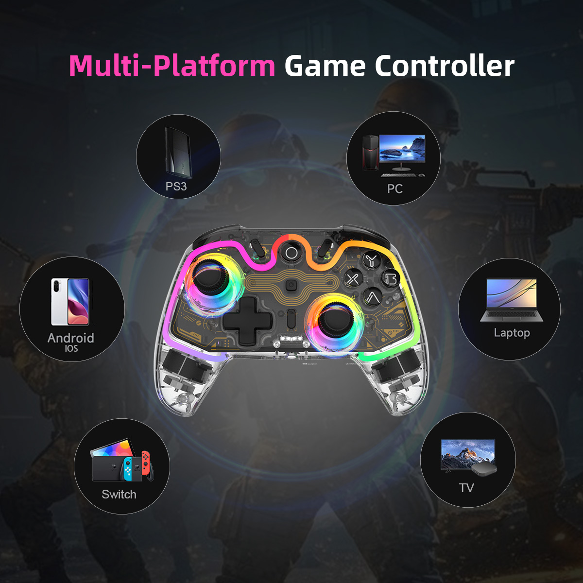 [ASRVA TRI-MODE Wireless Controller ]PC Wireless Controller with Hall ...