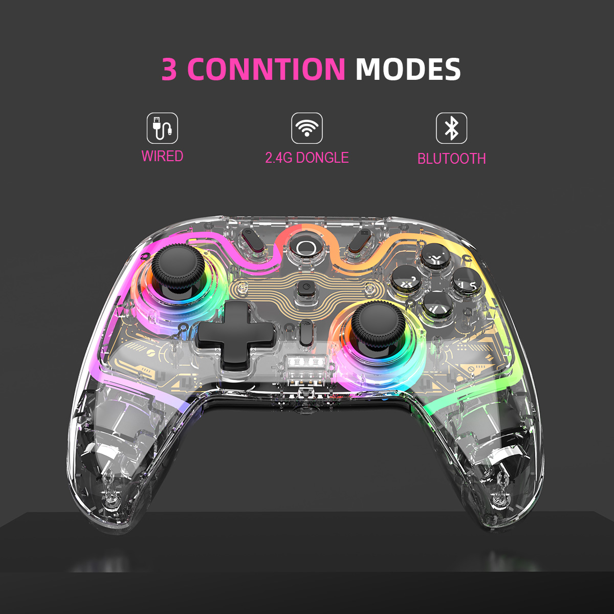 [ASRVA TRI-MODE Wireless Controller ]PC Wireless Controller with Hall ...