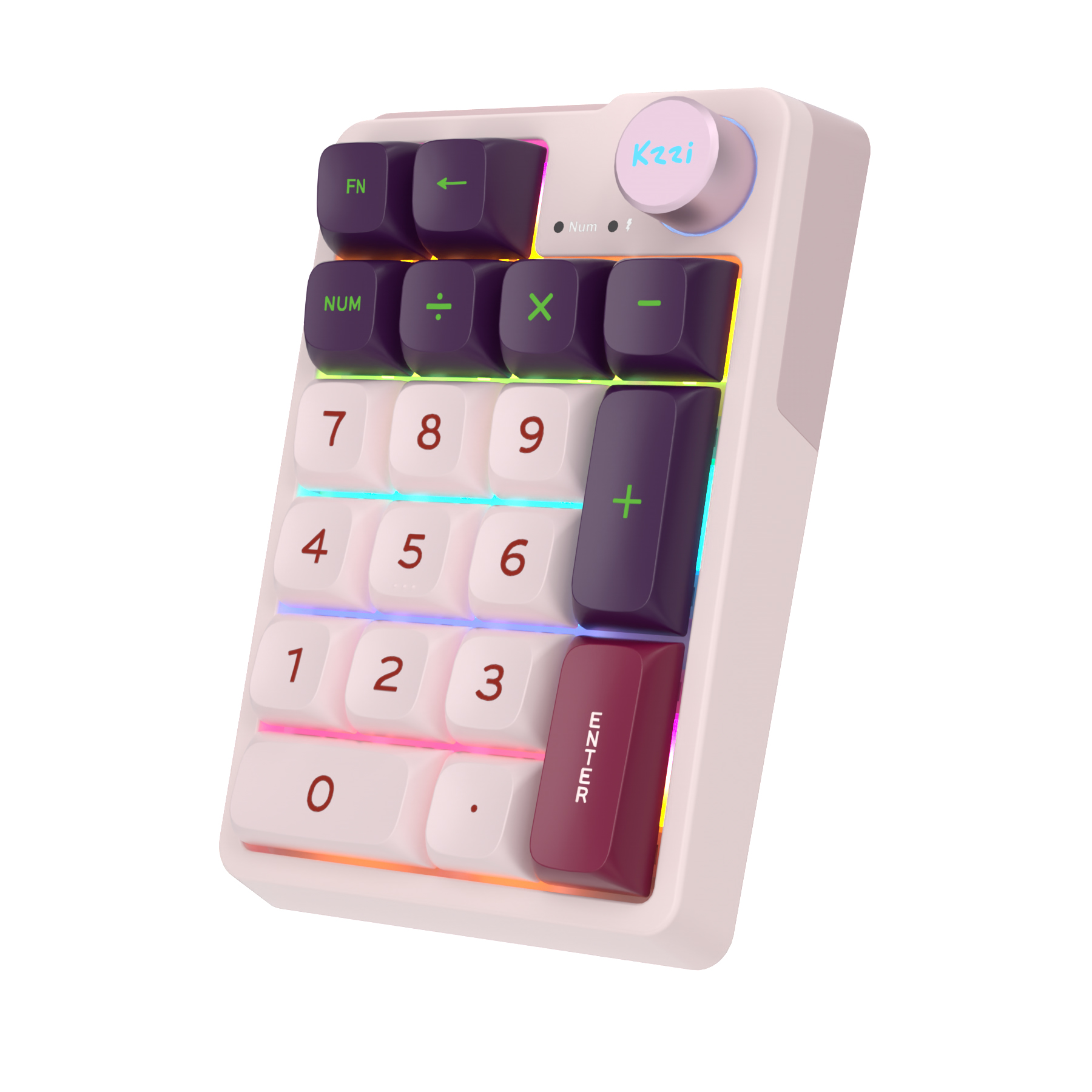 KZZI K20 20 Key Gasket Structure With Toggle Knob RGB Keypad Financial keyboard Office Keyboard ...