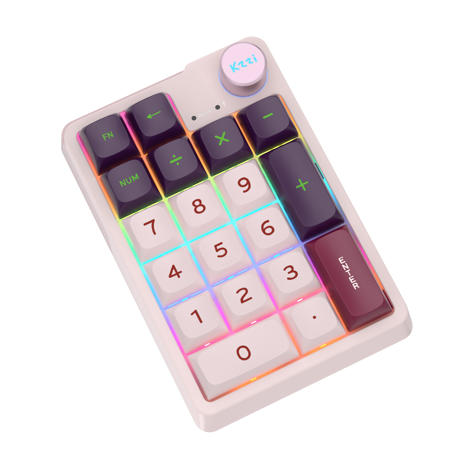 KZZI K20 20 Key Gasket Structure With Toggle Knob RGB Keypad Financial keyboard Office Keyboard ...