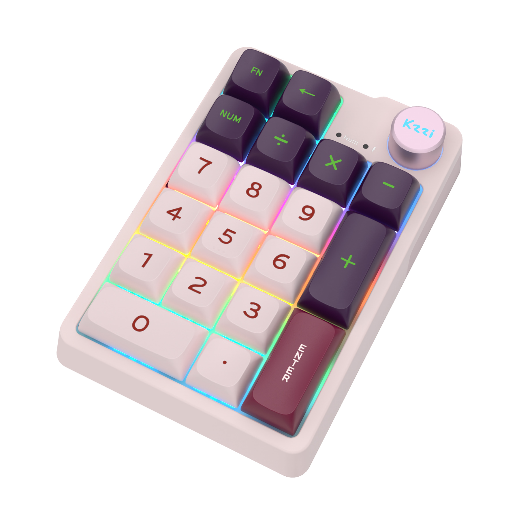 KZZI K20 20 Key Gasket Structure With Toggle Knob RGB Keypad Financial keyboard Office Keyboard ...