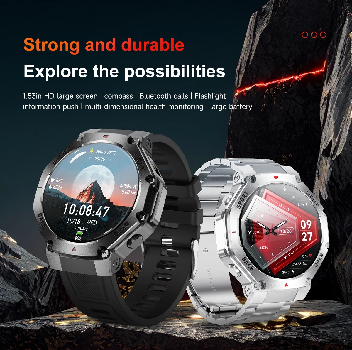 2025 New For Huawei Watch LED Smart Watch Men's HD AMOLED Bluetooth ...