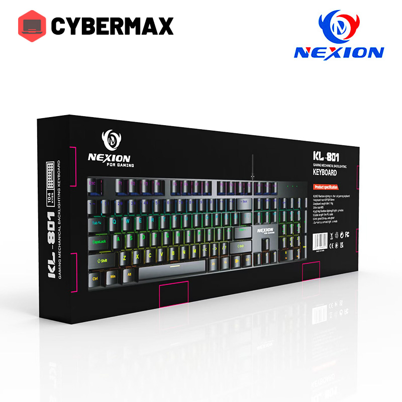 Nexion Gaming Mechanical Keyboard RGB Backlight 104 Keys Wired Computer ...