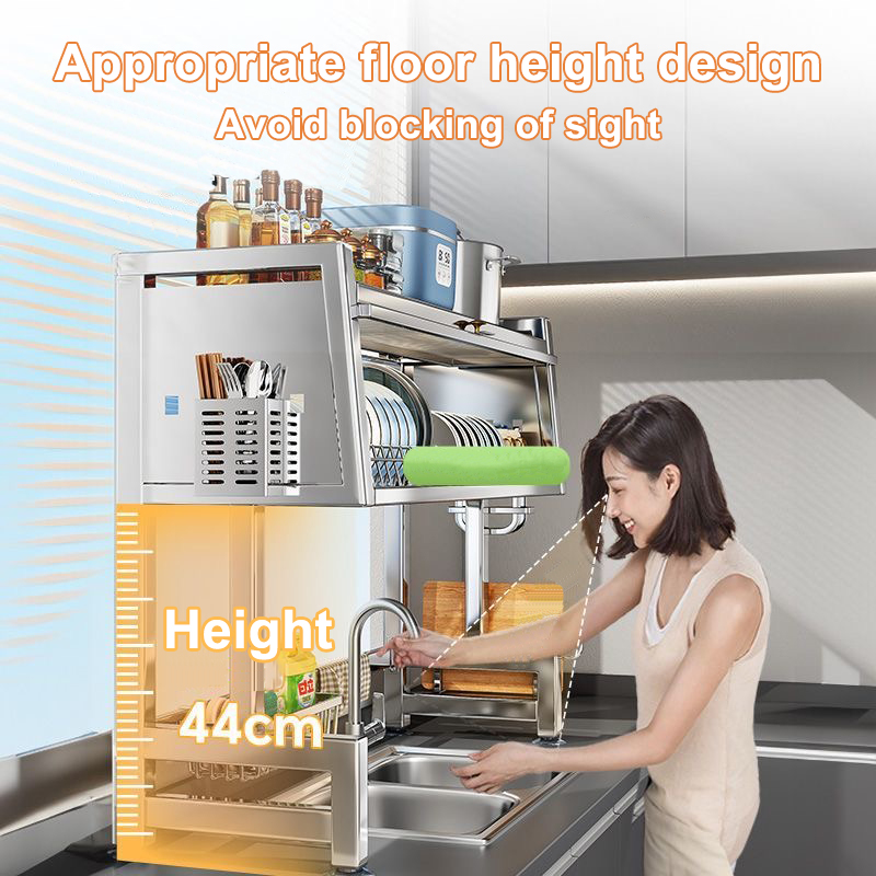 SimpleJoy Stainless Steel Sink Rack with Cover 304 Over Sink Dish Rack ...