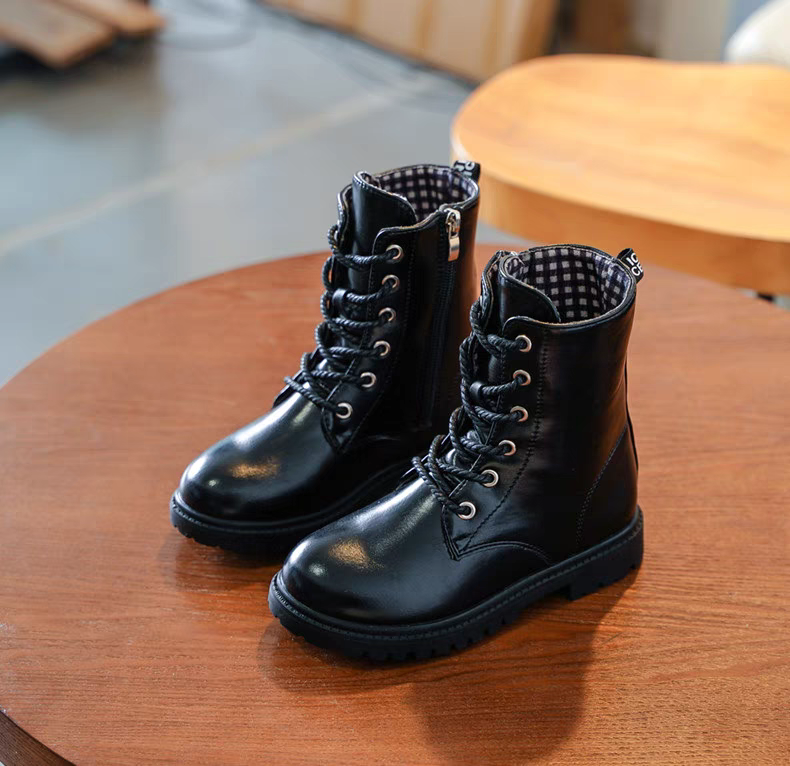 School Black boots for kids girls Military training Boots for Boy ...
