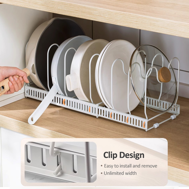 SimpleJoy Adjustable Pot Lid Holder Kitchen Pot Lid Storage Racks Easy ...