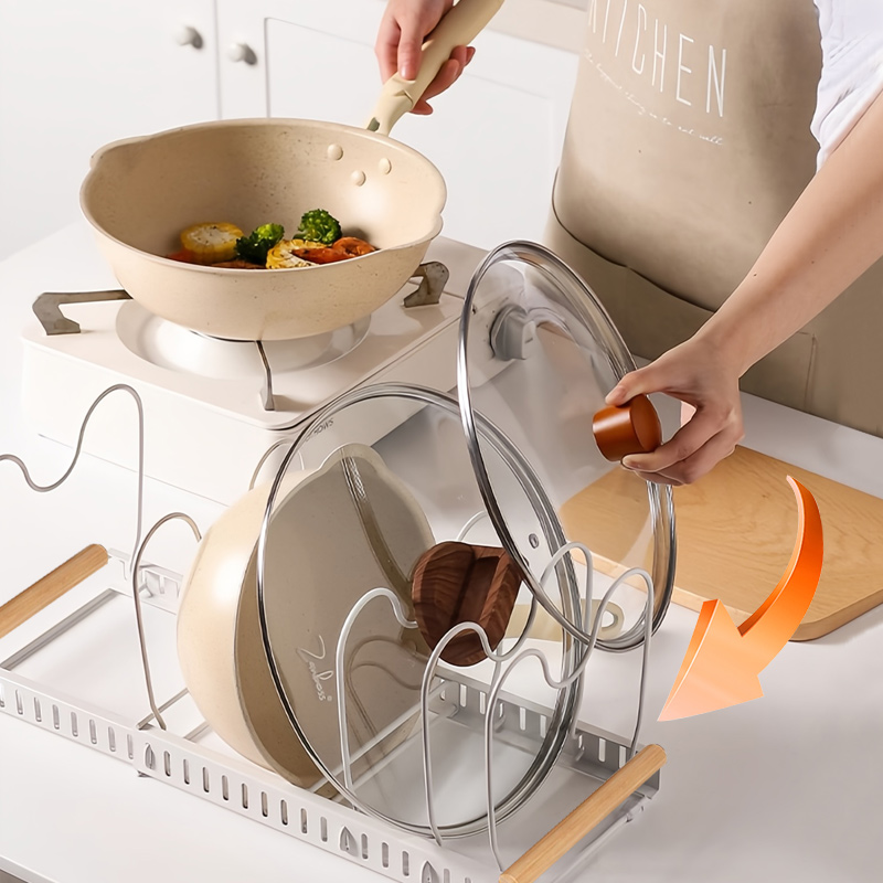 SimpleJoy Adjustable Pot Lid Holder Kitchen Pot Lid Storage Racks Easy ...
